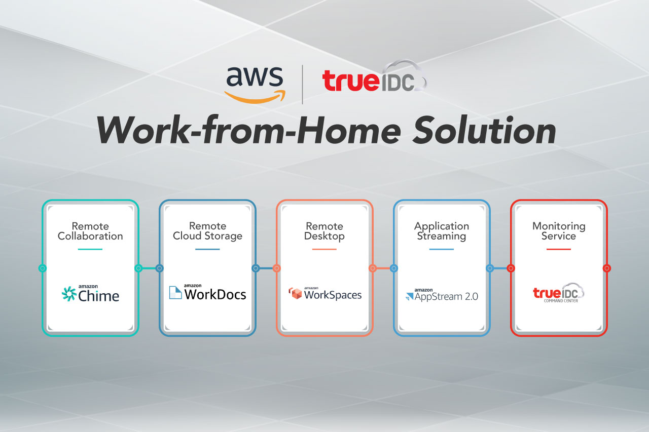 Choose “Work-from-Home with AWS & True IDC” solution to meet your company’s needs
